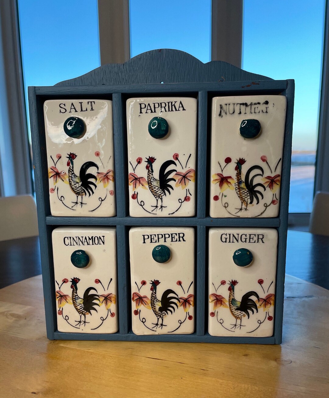1950's Ceramic Spice Shaker Containers With RARE Rooster Design ...