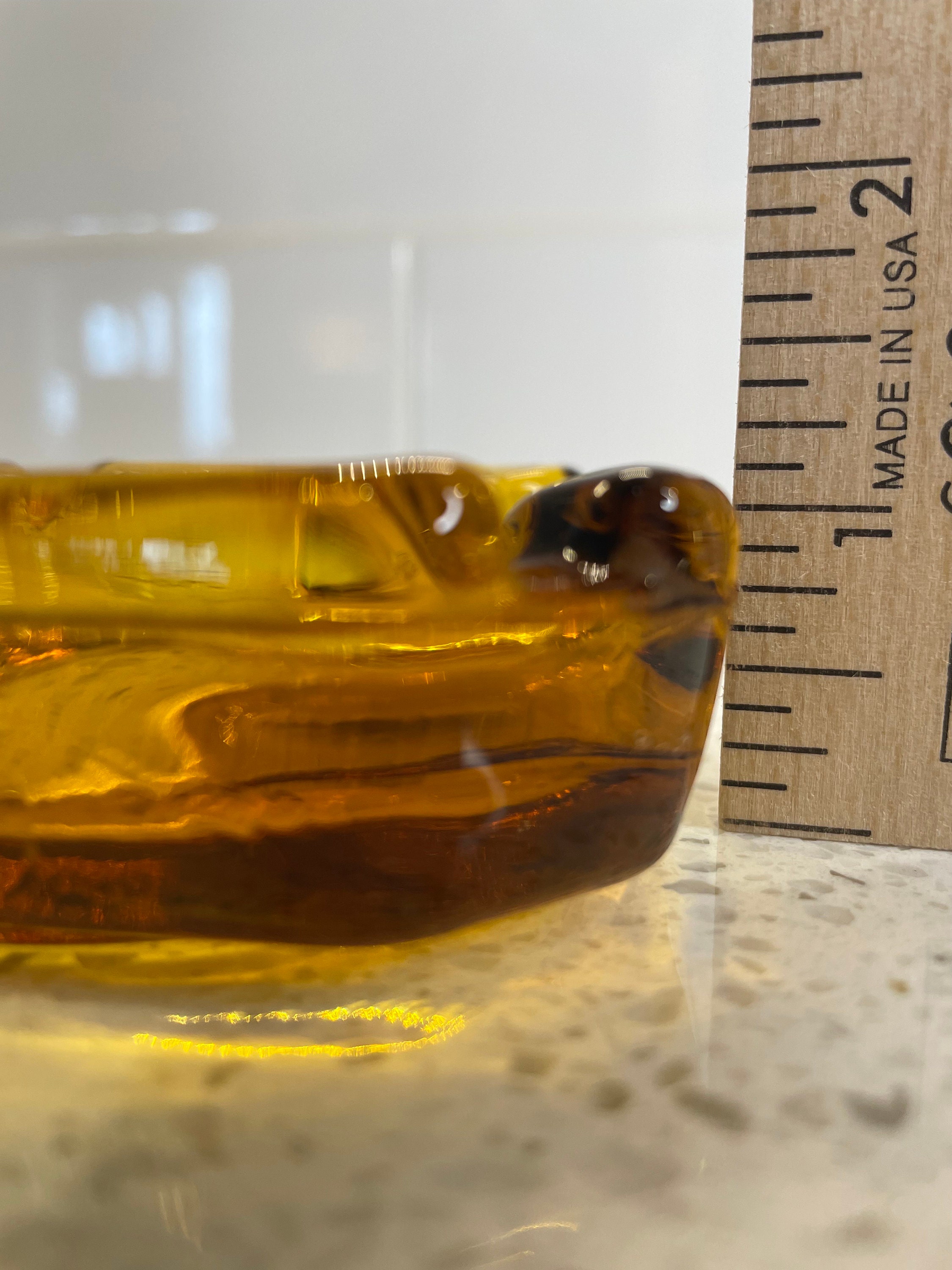 Mid-century Heavy Amber Glass Catch-all Dish & Ashtray - Etsy