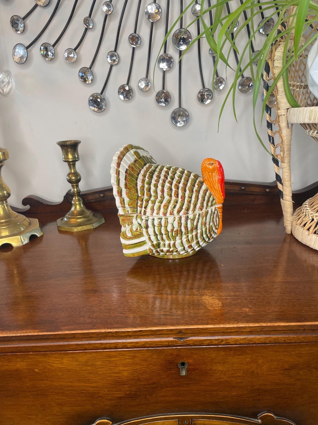 Vintage Turkey Covered Dish 1960s Ceramic Candy Bowl – Thanksgiving ...