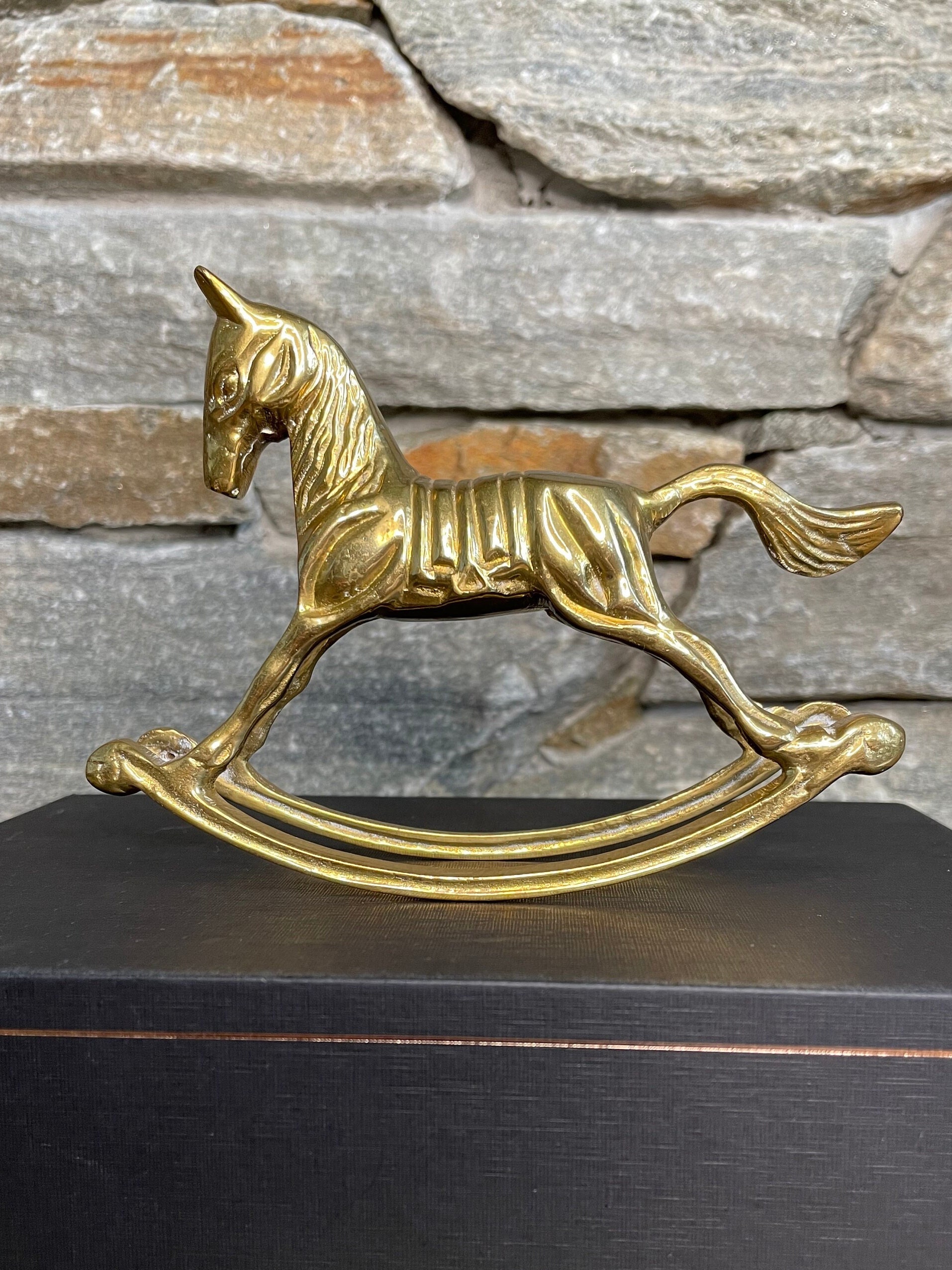 Vintage Brass Rocking Horse Figurine Moving Brass Rocking - Etsy
