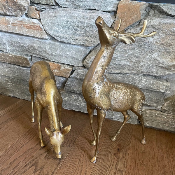 Brass Deer Figurine - Etsy