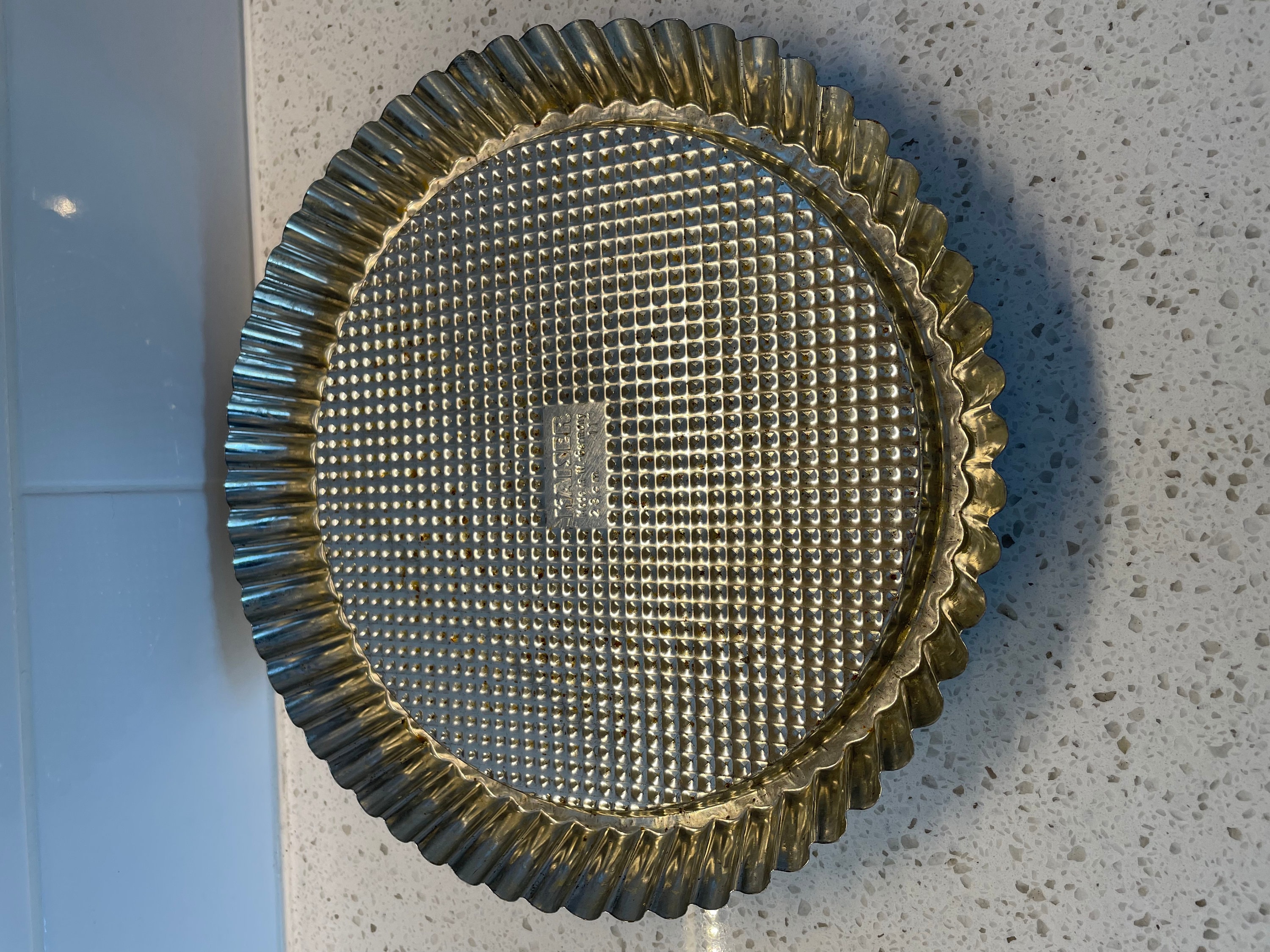 West German Fruit Flan Waffle Pattern Baking Pan, Vintage Kaiser W ...