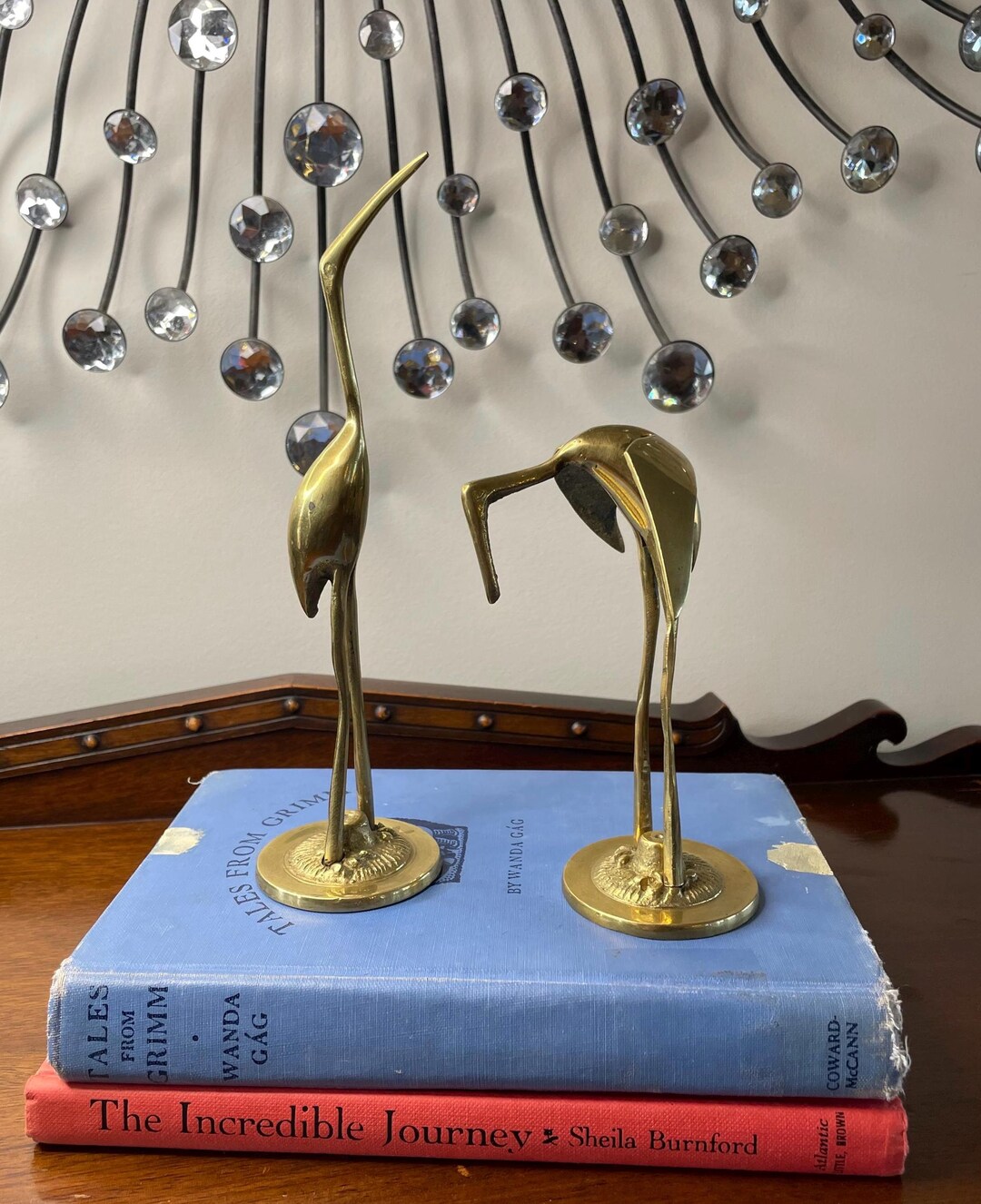 Vintage Brass Crane Heron Shore Bird Statues, Pair of Brass Birds - Etsy
