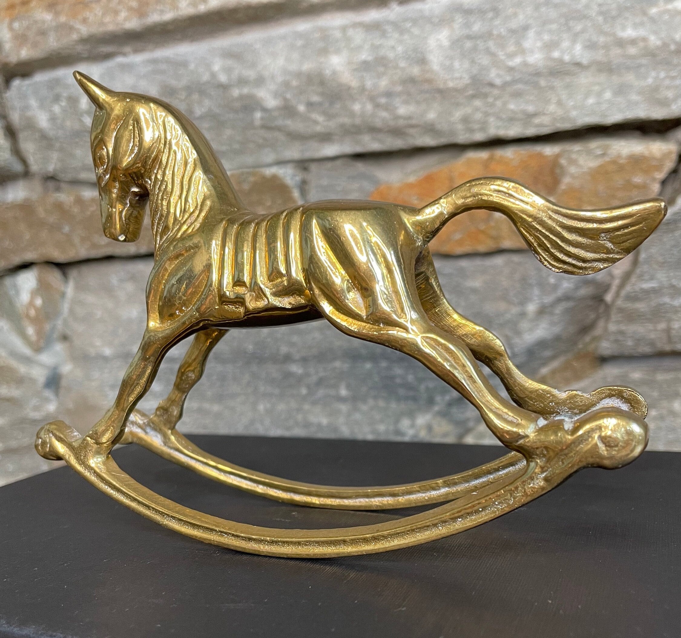 Vintage Brass Rocking Horse Figurine Moving Brass Rocking - Etsy