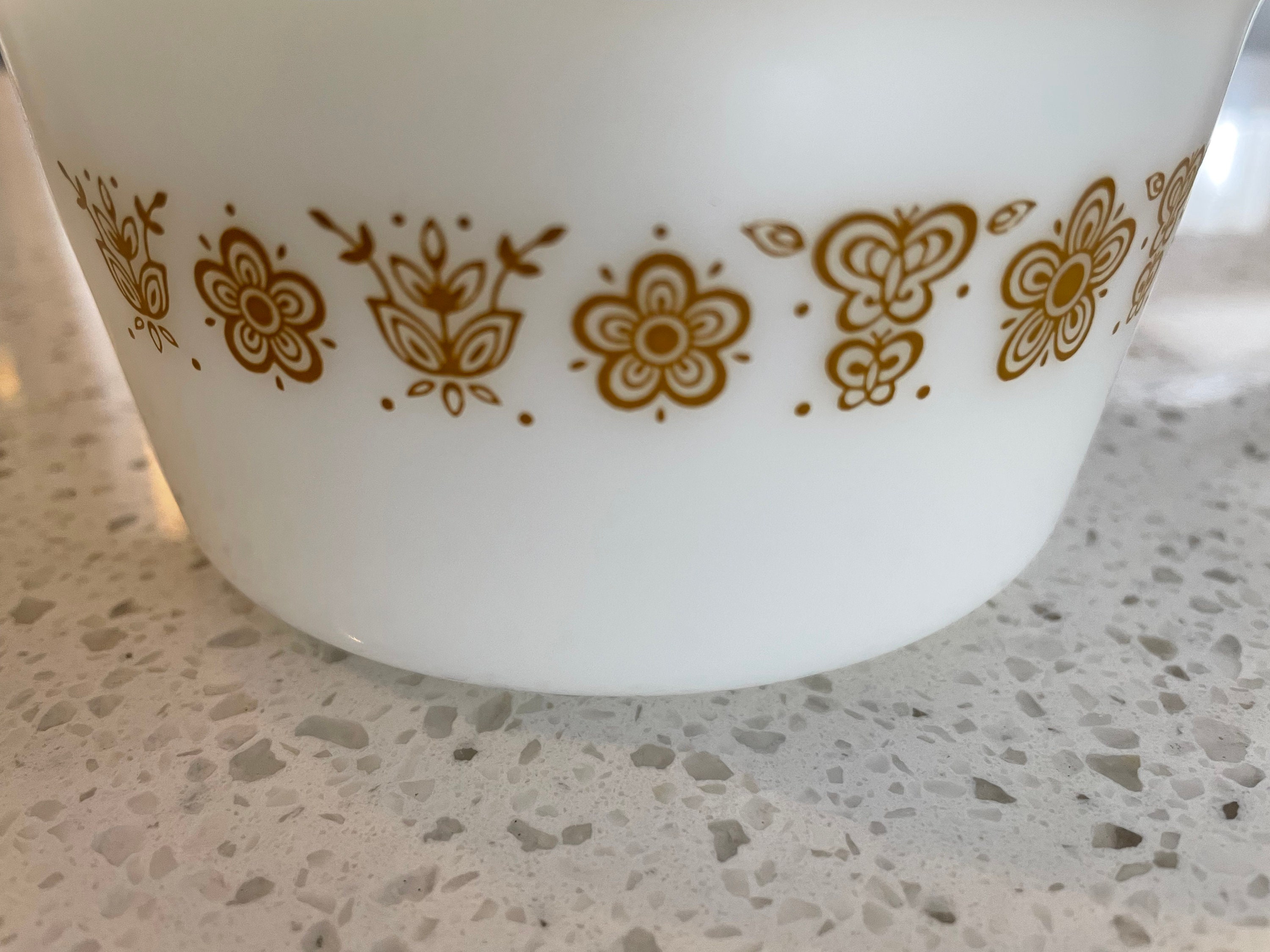Vintage 70s PYREX Butterfly Gold Butter Dish, Bowl for Butter and Dips ...