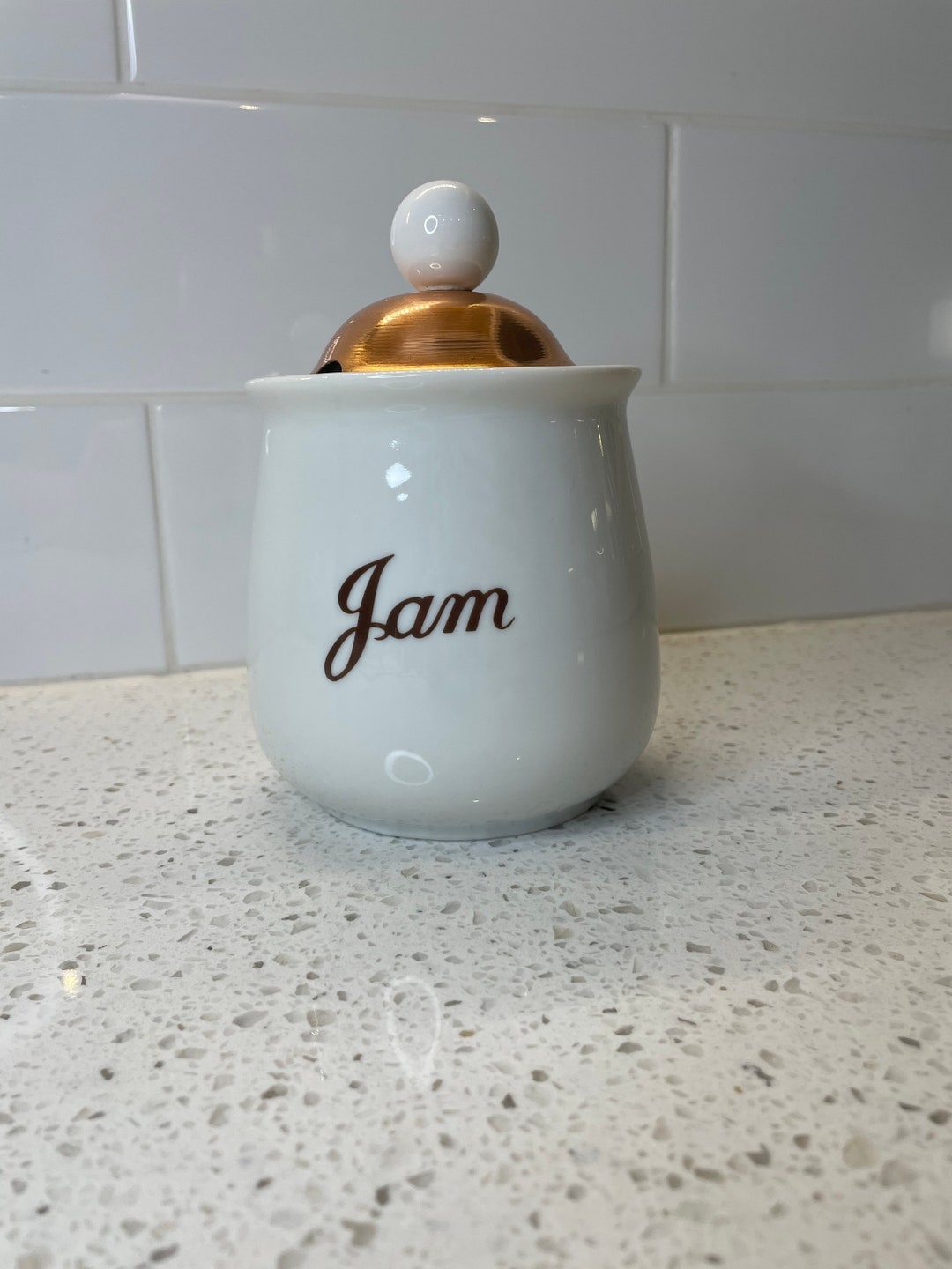Vintage Jam Pot Ceramic With Copper Lid - Etsy