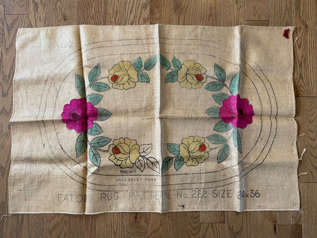 Vintage Eaton's Burlap Hooked Rug Pattern, Pattern # 239 28"x40" SOLD ...