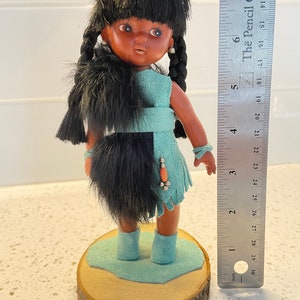 Vintage 1970's First Nations Souvenir Doll in Suede Clothing With Fur ...