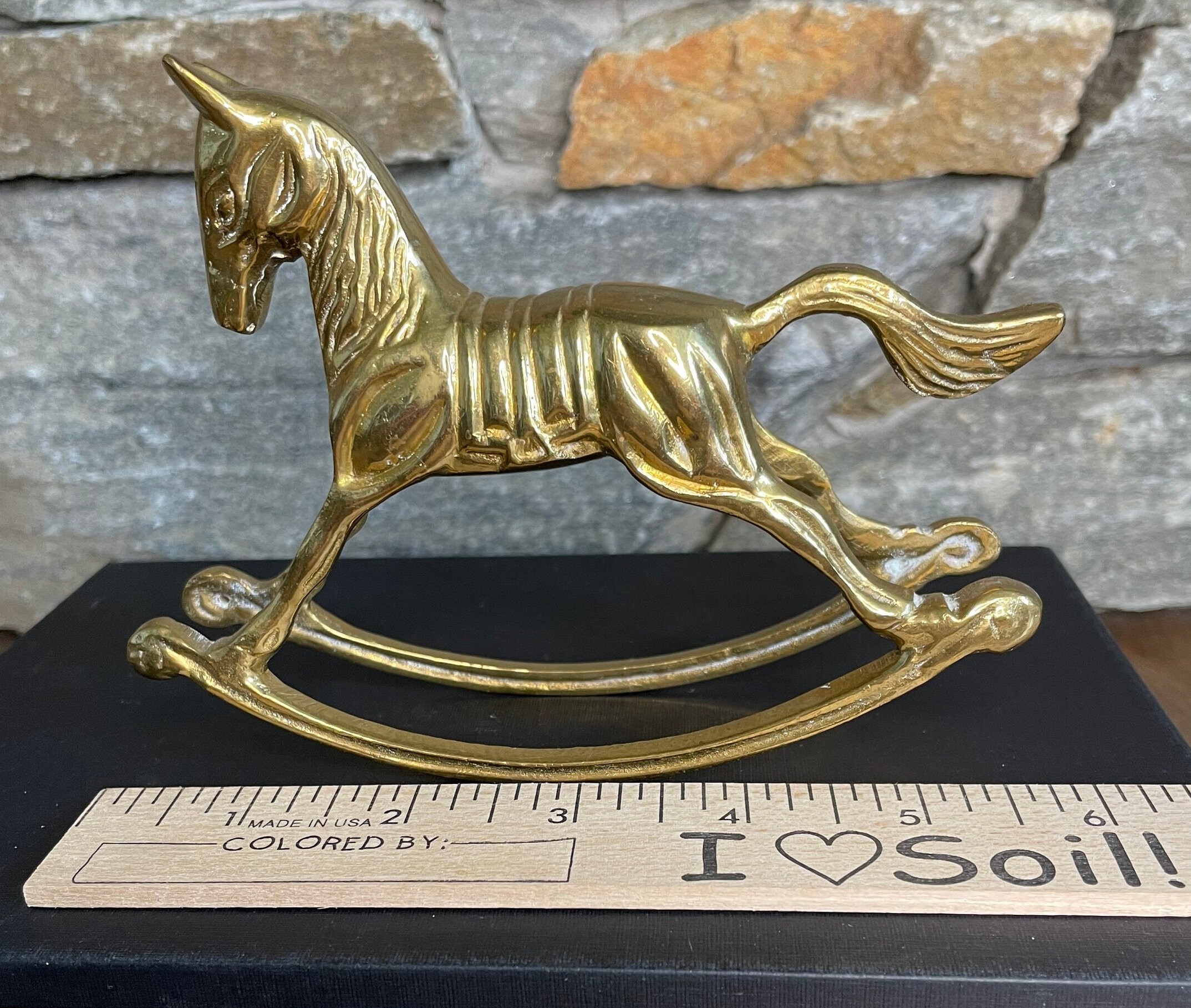 Vintage Brass Rocking Horse Figurine Moving Brass Rocking - Etsy