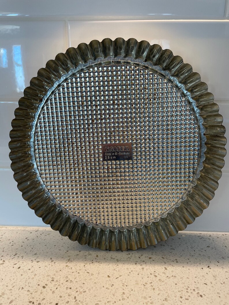 West German Fruit Flan Waffle Pattern Baking Pan, Vintage Kaiser W ...