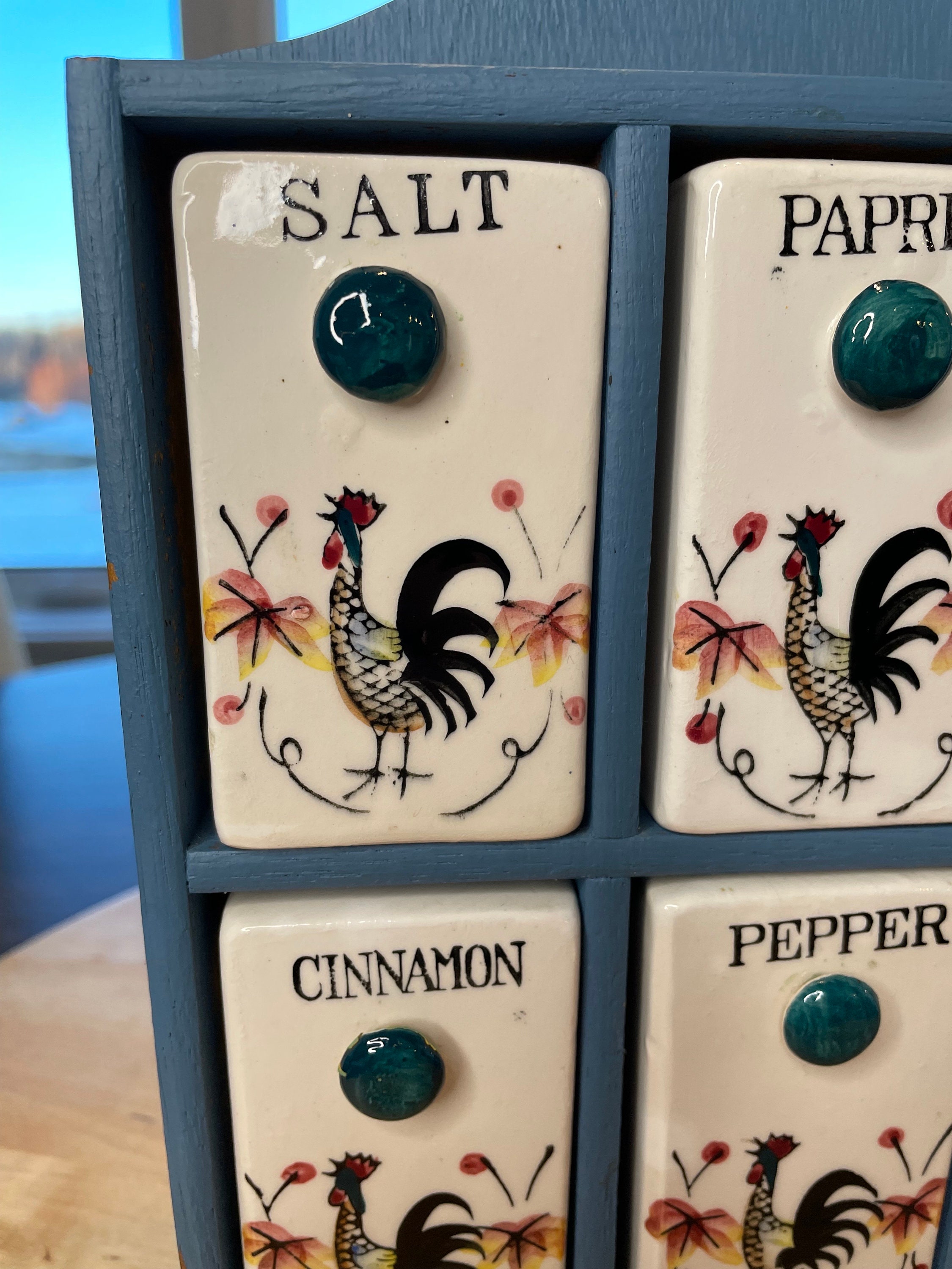 1950's Ceramic Spice Shaker Containers With RARE Rooster Design ...