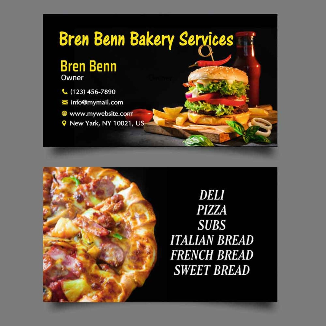 Hotel & Food Service Business Cards _ Custom Hotel and Food - Etsy