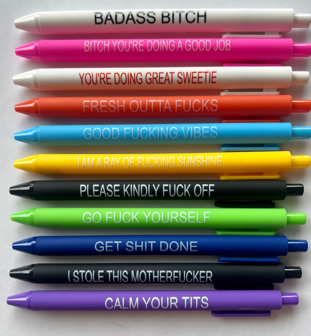Offensive Pen Set Swear Words Work Pens Coworker Gift Funny Pens ...