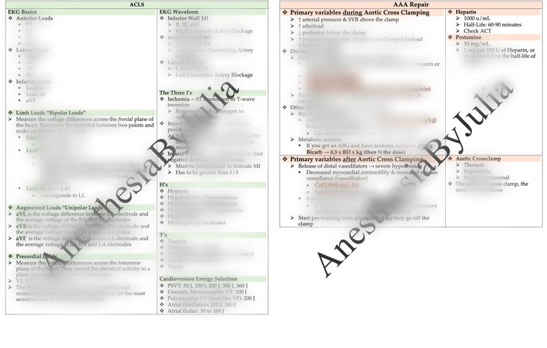 Anesthesia Lab Final Cheat Sheet Anesthesia Emergencies BOARDS REVIEW - Etsy