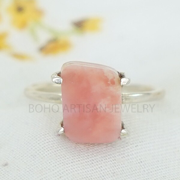 Pink Opal Ring - Etsy