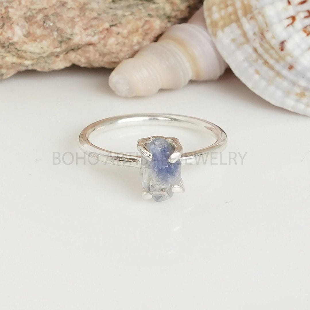 Raw Dumortierite Quartz Ring: Sterling Silver Crystal Ring - Etsy
