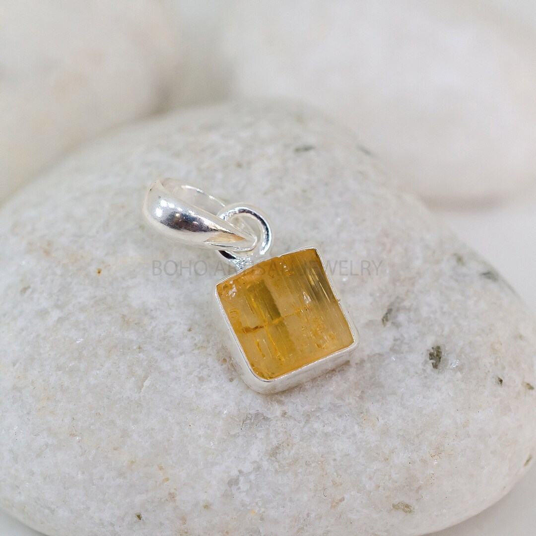 Raw Imperial Topaz Pendant, Raw Topaz Jewelry, November Birthstone ...