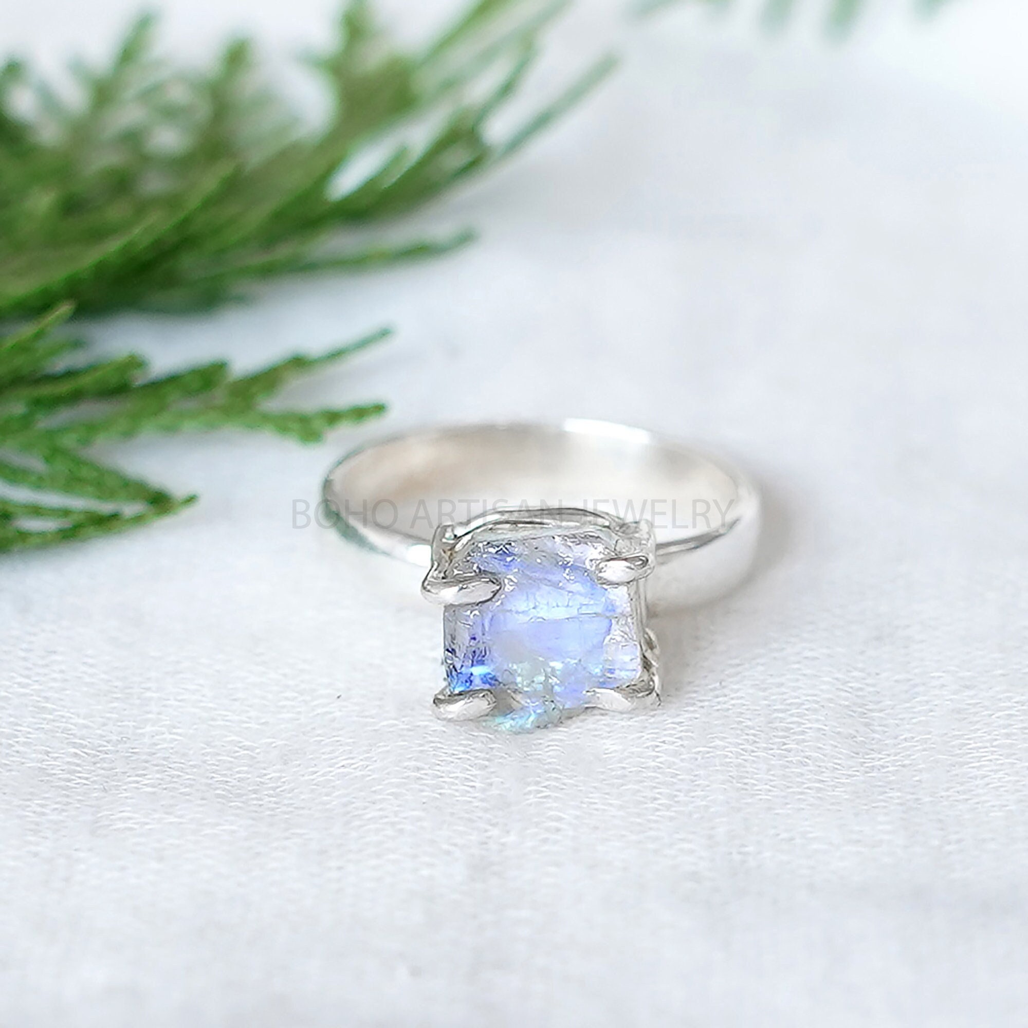 Rough Moonstone Ring