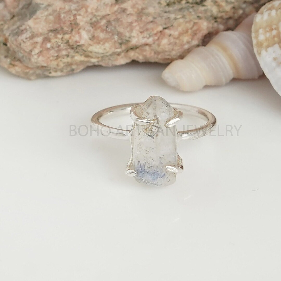 Natural Dumortierite Crystal Ring, Raw Dumortierite Quartz Ring ...