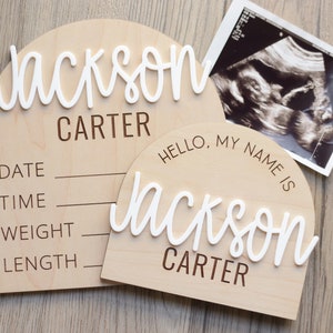 Personalized 'hello, My Name Is' Sign and Birth Stat Sign Newborn ...