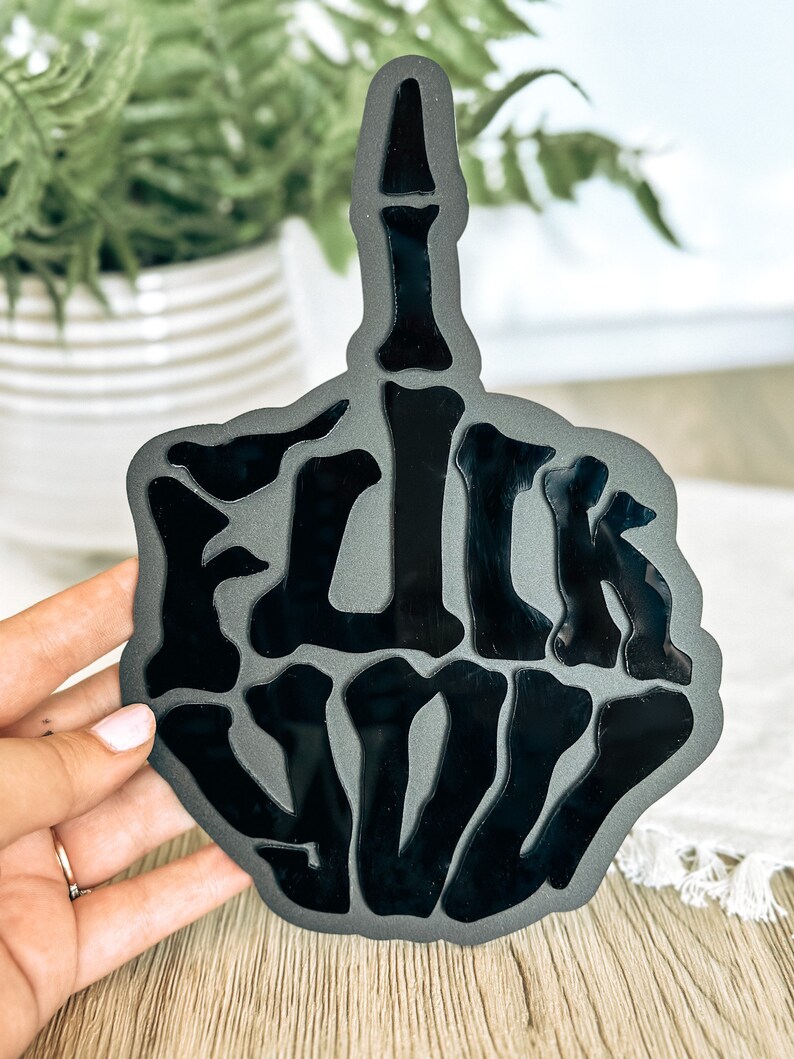 Skeleton Middle Finger Sign Halloween Decor or Everyday - Etsy