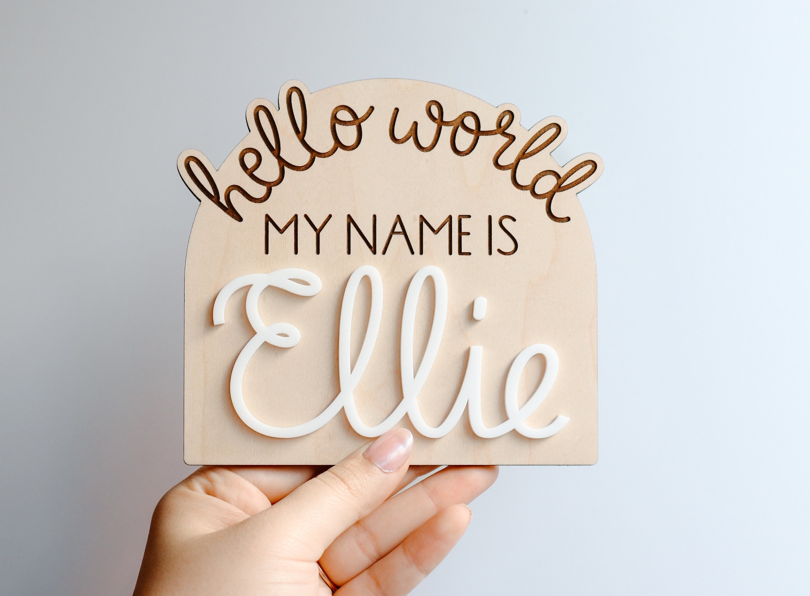 Hello World My Name is Baby Name Announcement Sign - Hello My Name is ...