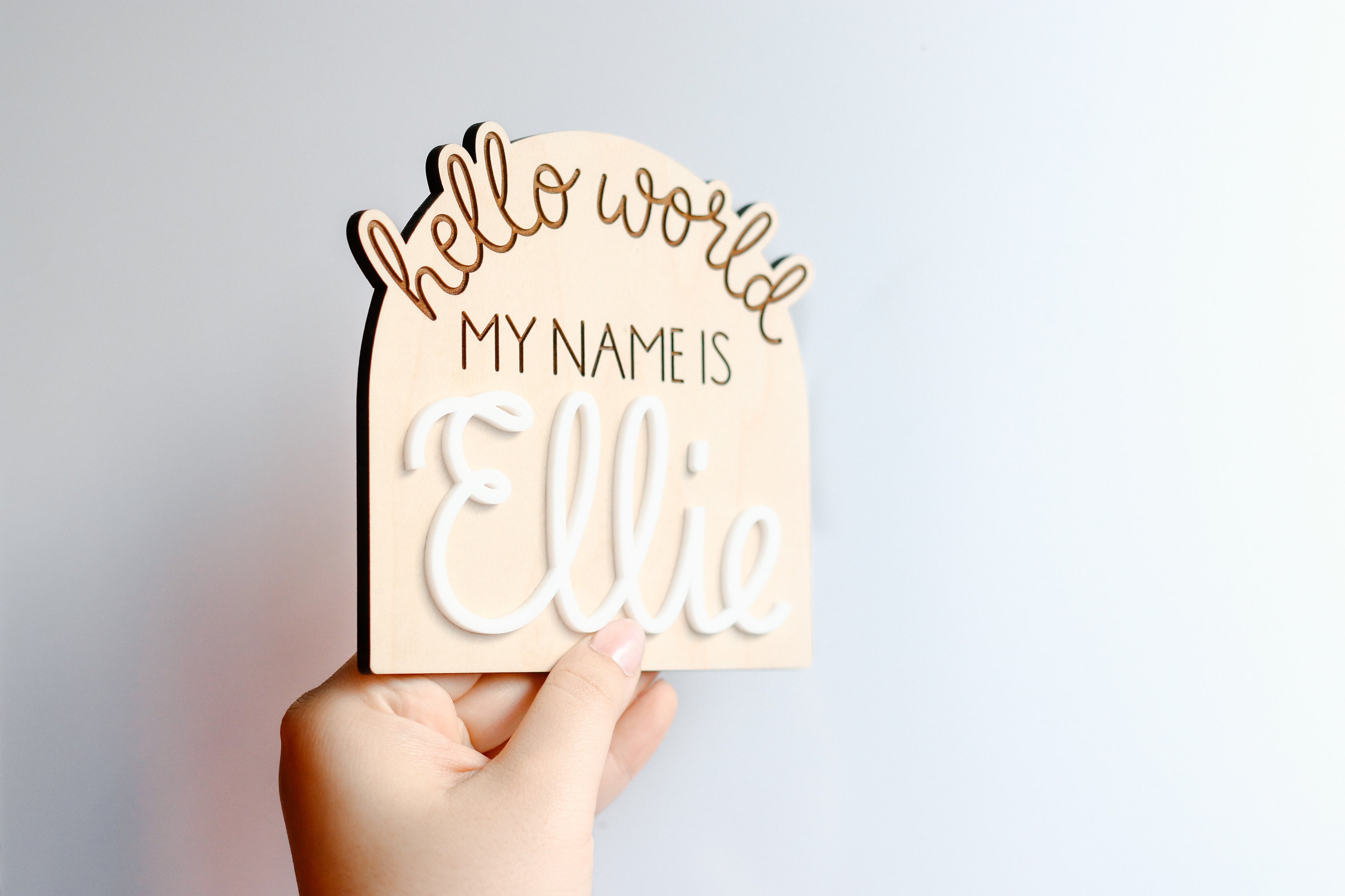 Hello World My Name is Baby Name Announcement Sign - Hello My Name is ...