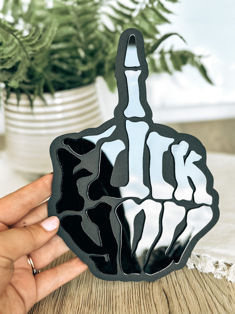 Skeleton Middle Finger Sign Halloween Decor or Everyday - Etsy
