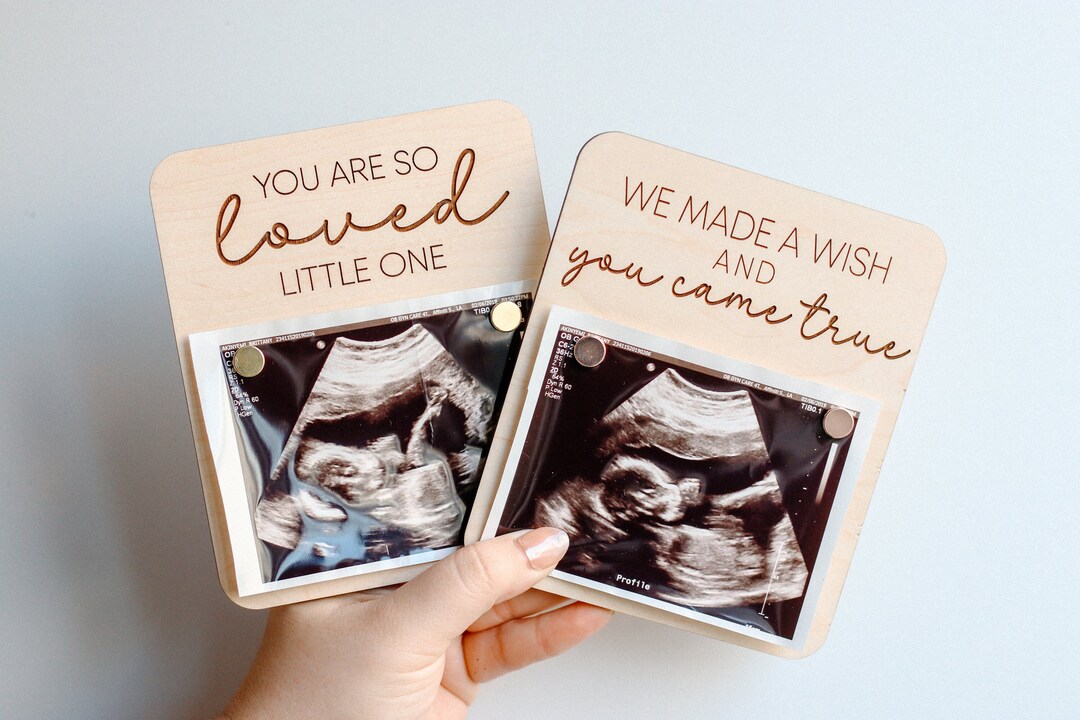 Wooden Ultrasound Picture Display | Maternity Keepsake | Refrigerator ...
