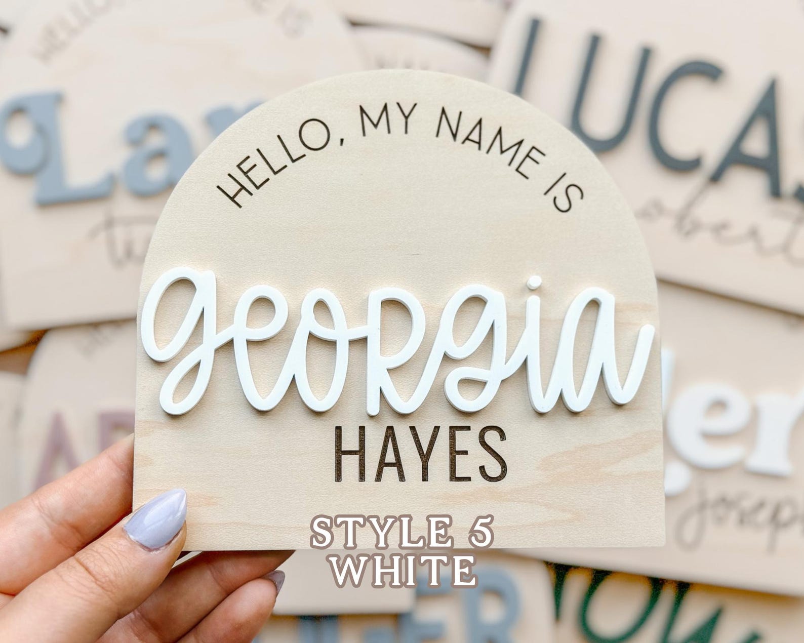 Baby Name Announcement Sign Hello My Name is Sign Fresh 48 Photo Prop ...