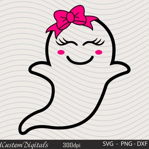 Ghost With Bow Svg, Halloween Svg, Spooky Svg, Halloween Svg, Cute ...