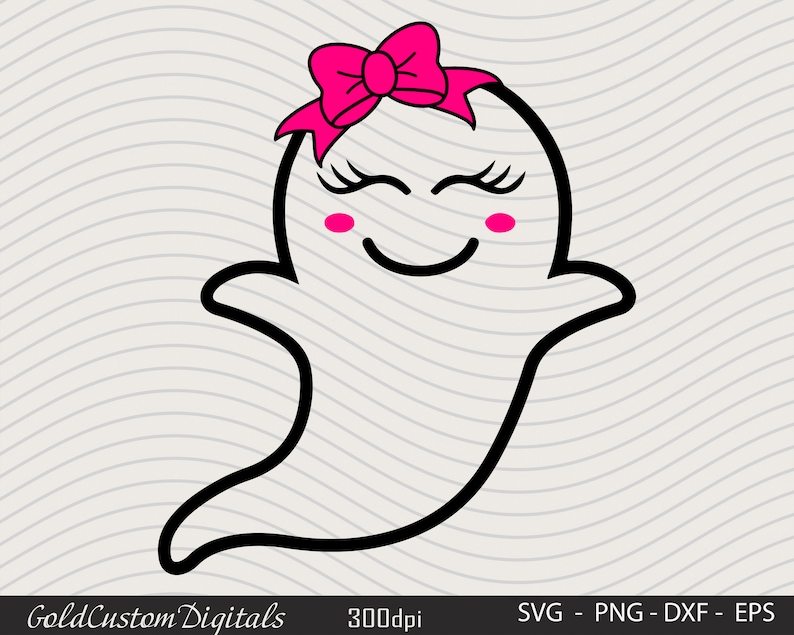 Ghost With Bow Svg, Halloween Svg, Spooky Svg, Halloween Svg, Cute ...