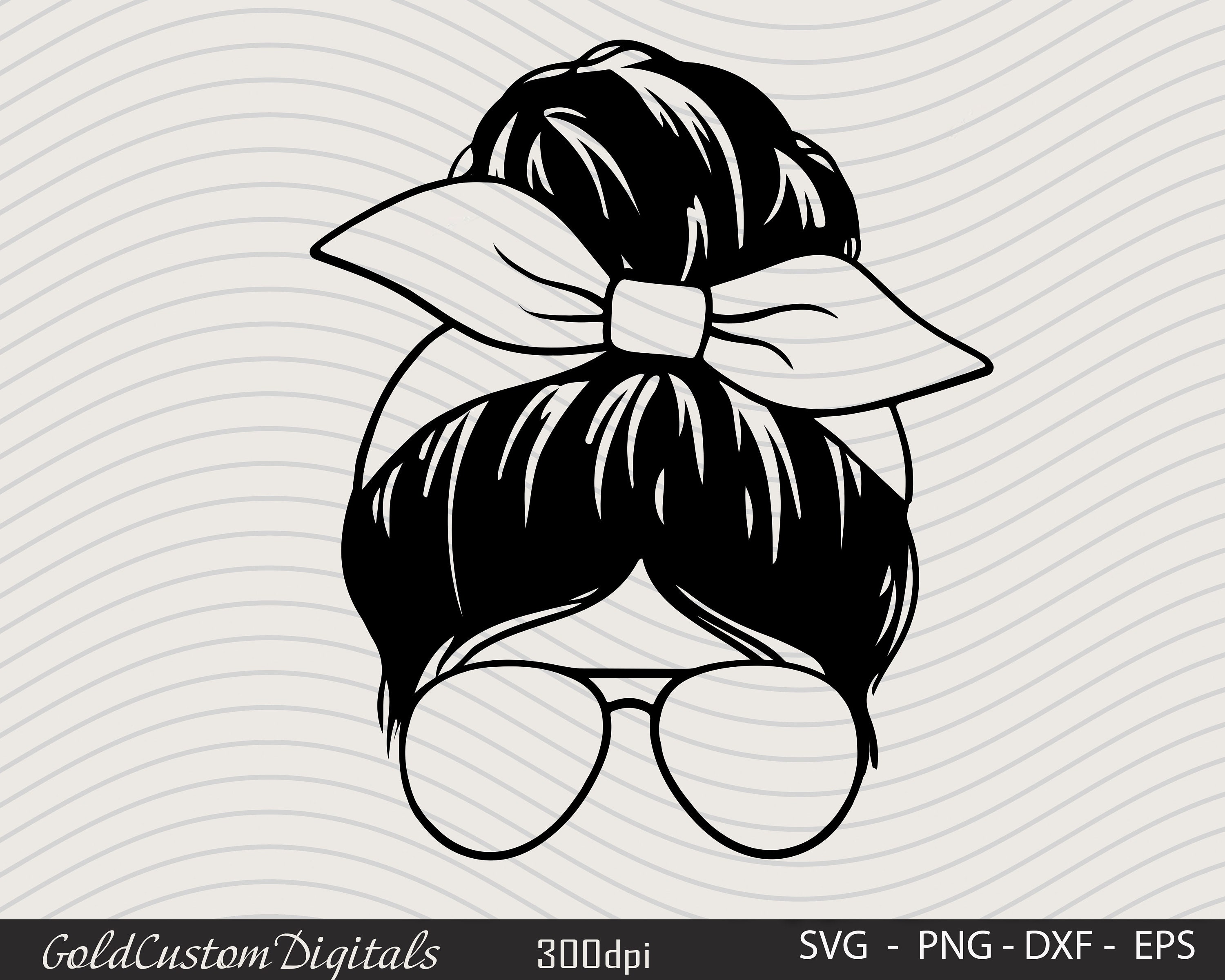 Messy Bun Svg Momlife Messy Hair And Sunglasses Mom Life Hair Clipart