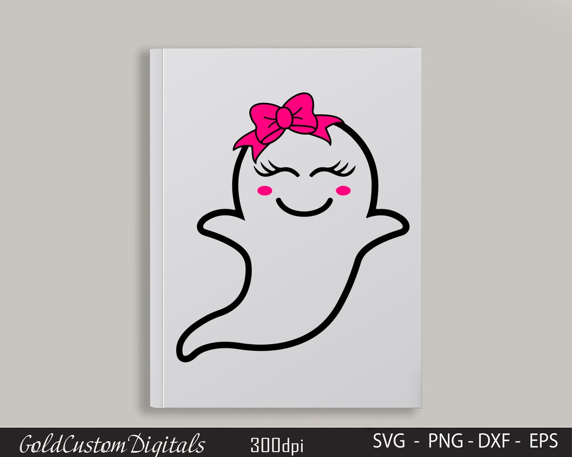 Ghost With Bow Svg, Halloween Svg, Spooky Svg, Halloween Svg, Cute ...