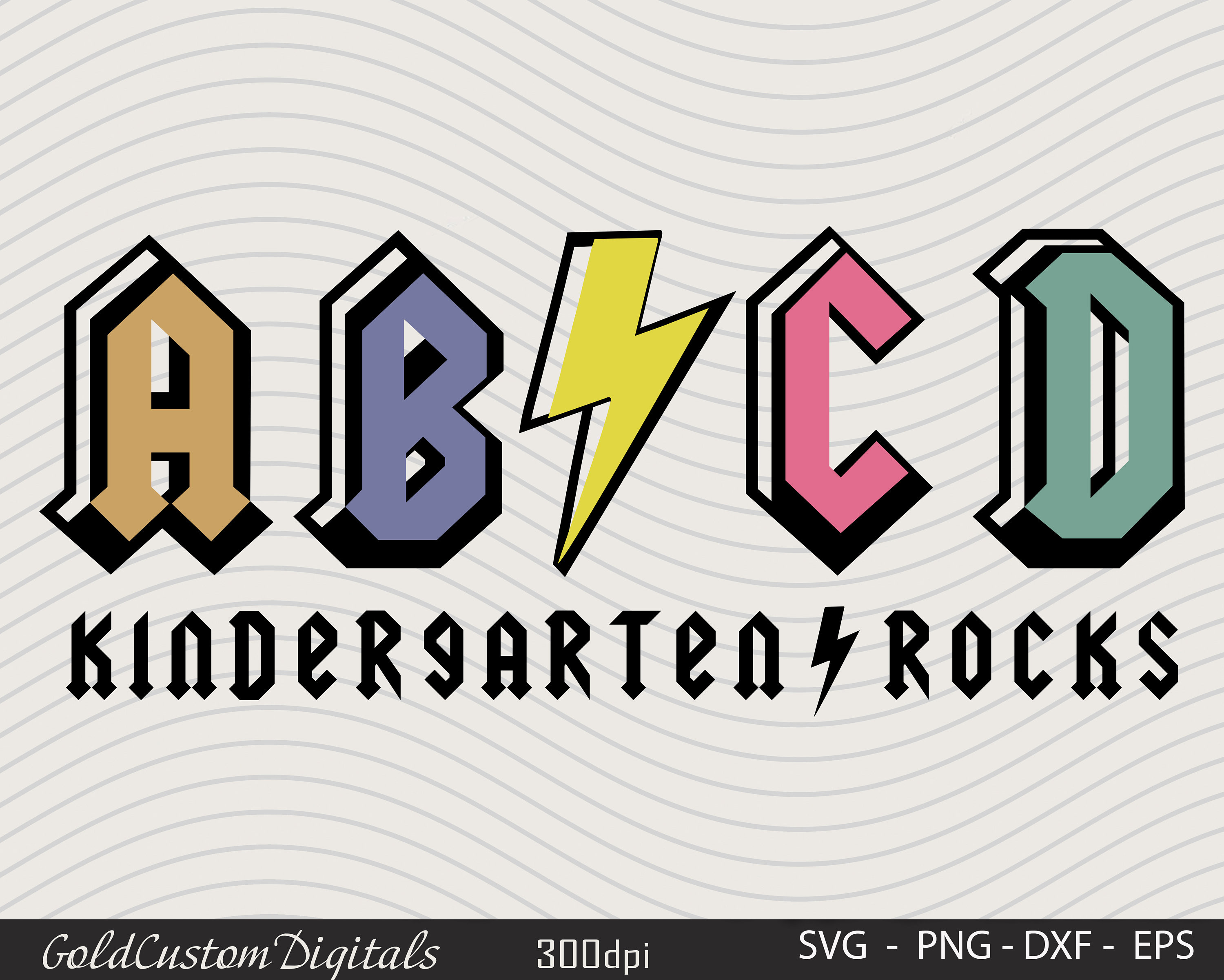 ABCD Kindergarten Rocks Svg First Day of Kindergarten Svg - Etsy