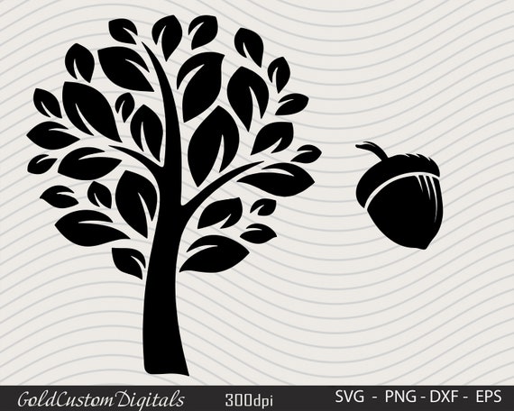 Oak Tree Svg Oak Svg Oak Nut Svg Autumn Svg Fall Season - Etsy