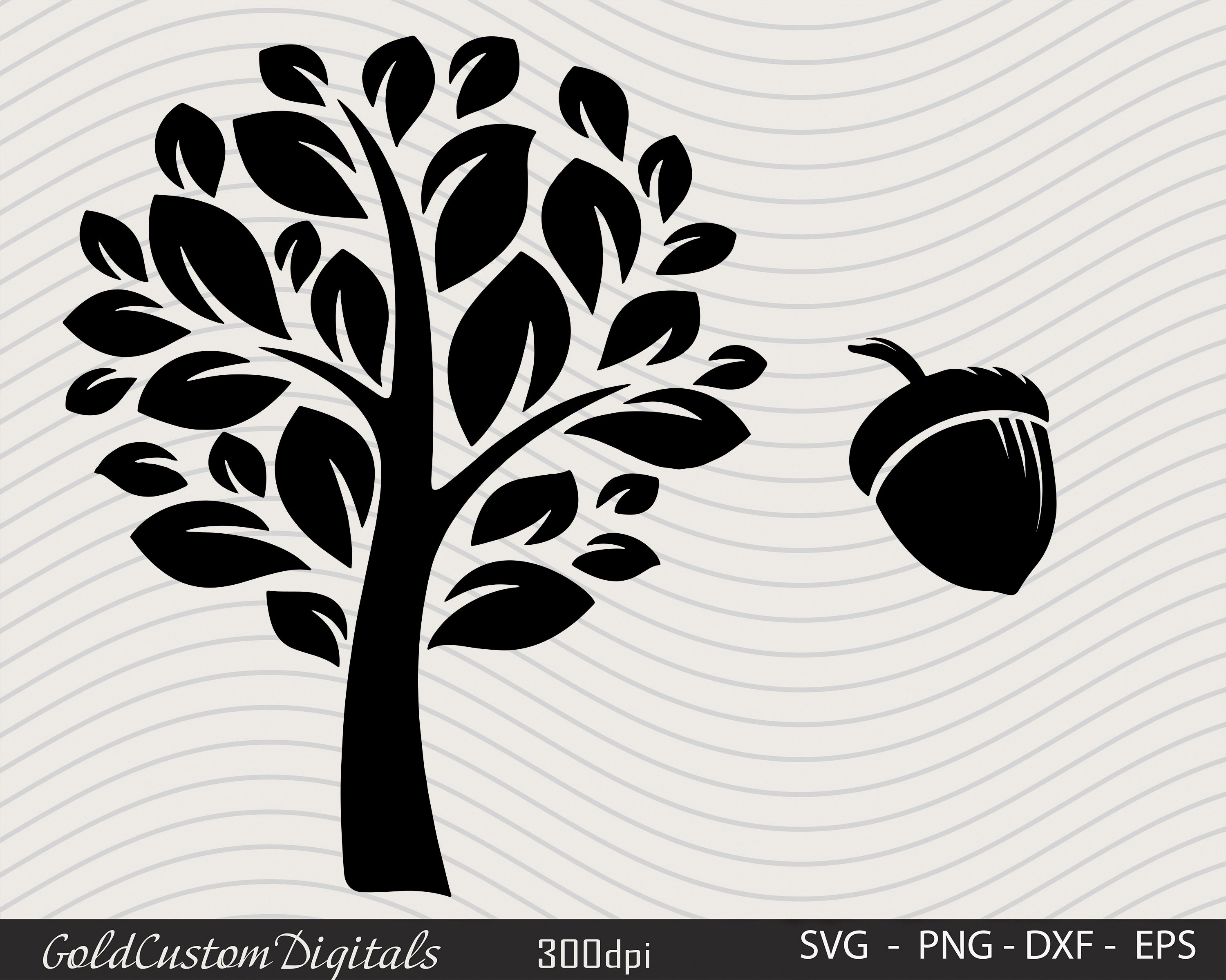 Oak Tree Svg, Oak Svg, Oak Nut Svg, Autumn Svg, Fall Season Svg, Nut ...