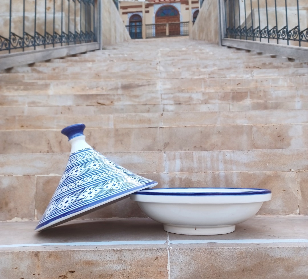 Moroccan Ceramic Serving Tagine-traditional Pottery Tagine-hand Painted ...