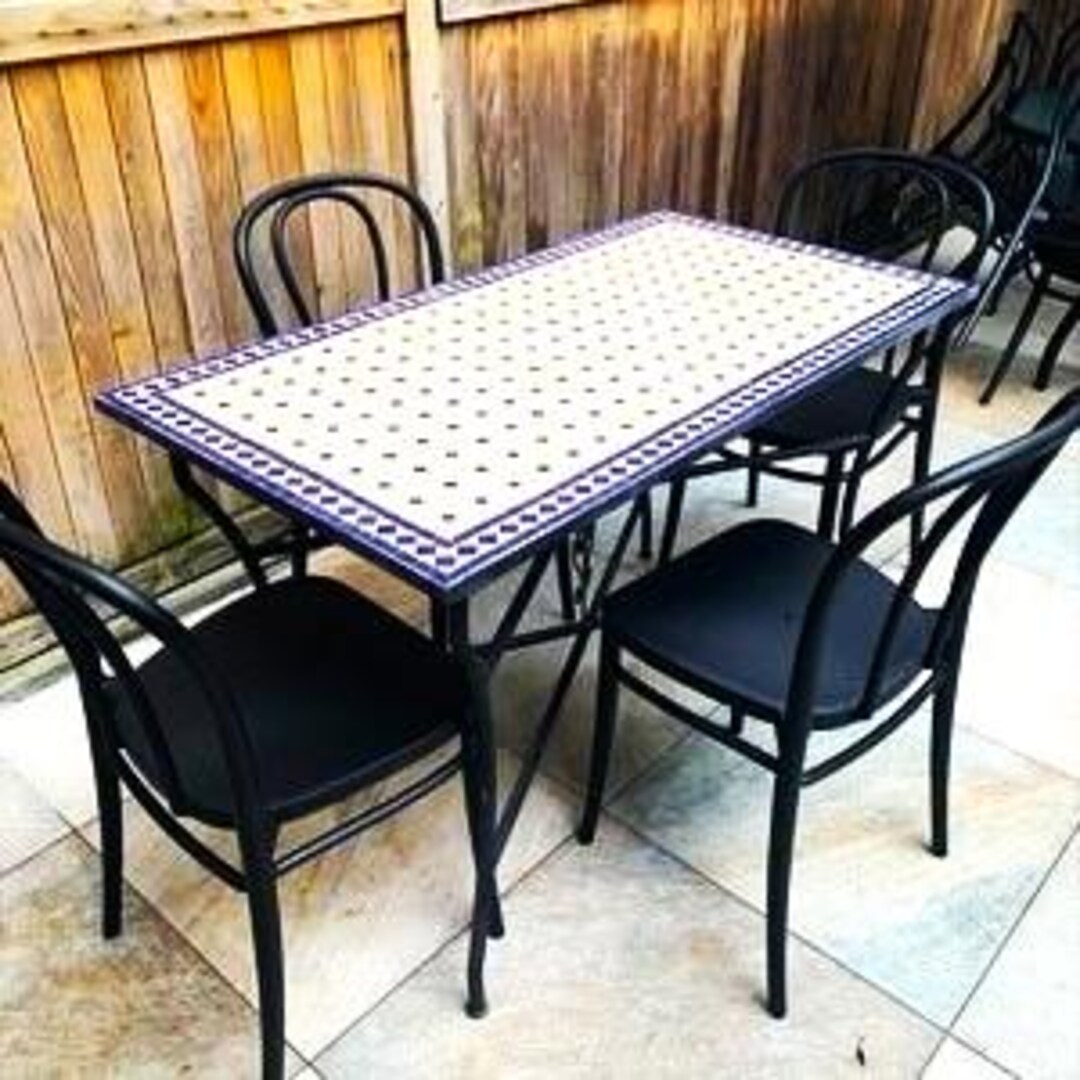 Rectangular Mosaic Table-mosaic Dining Table-moroccan Zellige-indoor ...