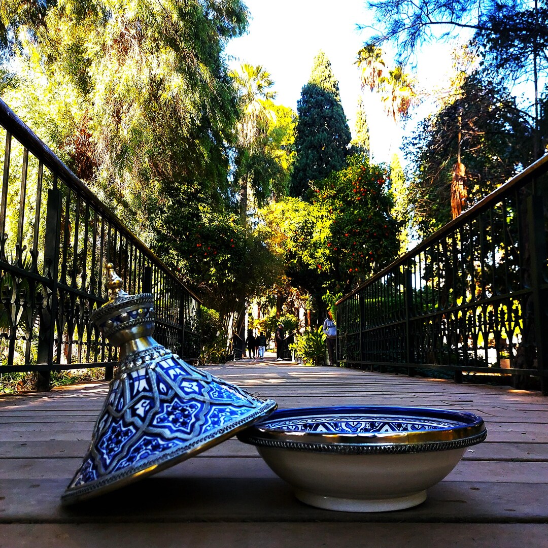 Moroccan Ceramic Tagine With Silver Inlays-handmade Tagine for Meals ...