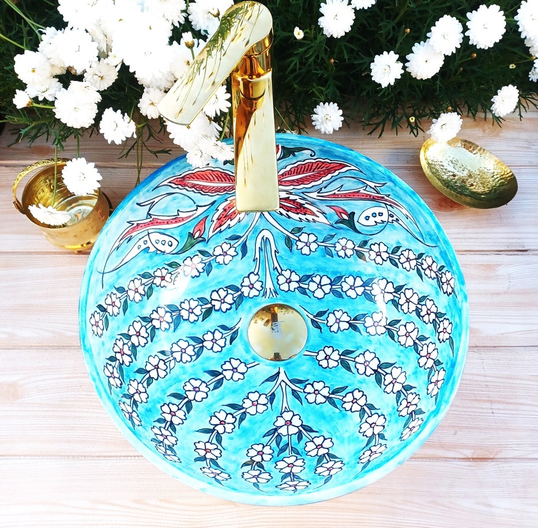 Hand Painted Ceramic Sink-moroccan Wash Basin-kitchen Tub-bathroom Sink ...