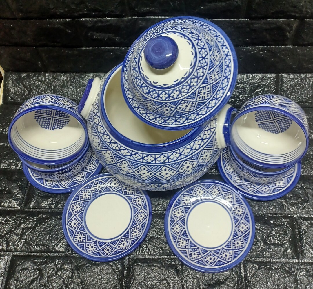 Hand-crafted Moroccan Ceramic Tureen Set-authentic Ceramic - Etsy
