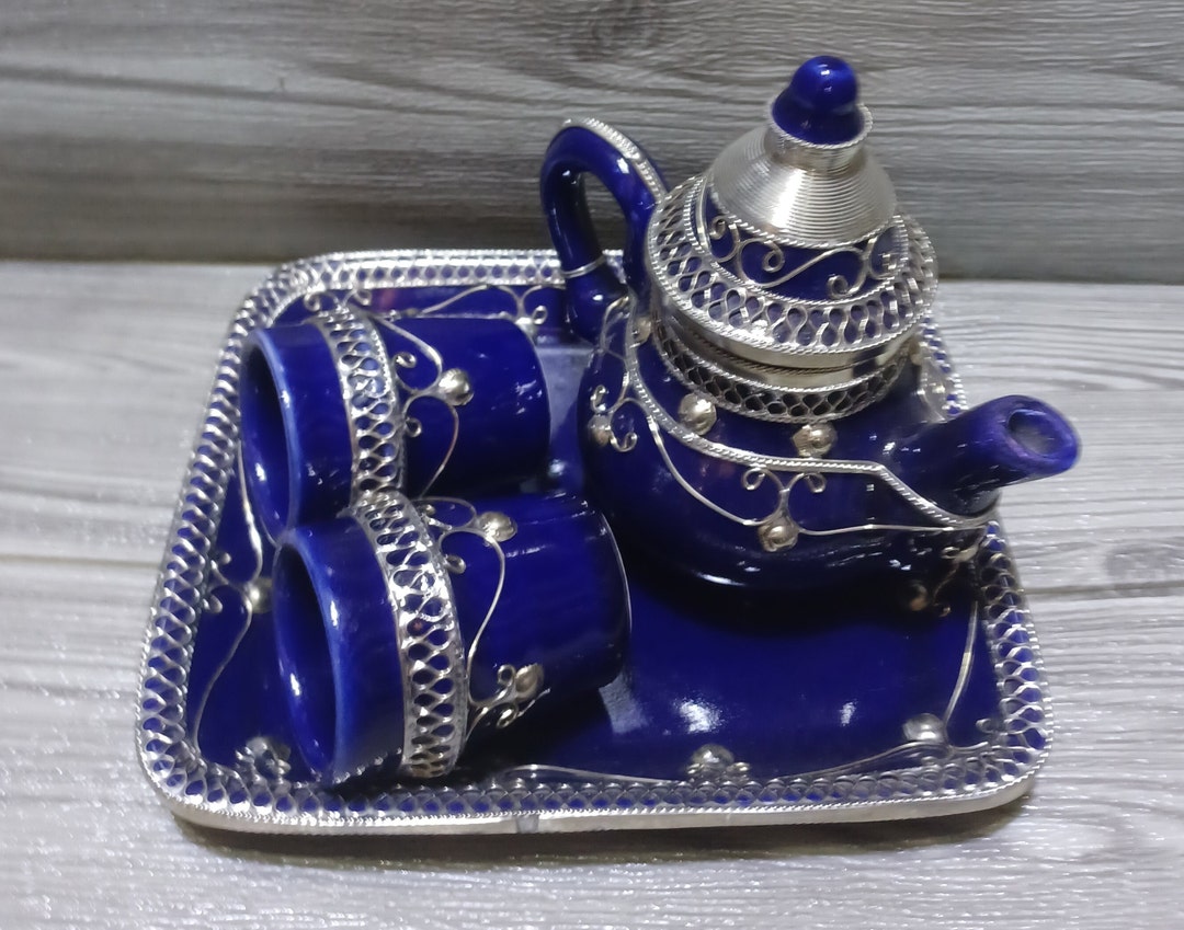 Luxurious Ceramic Teapot Set With Nickel Silver Inlay-beautiful Kettle ...