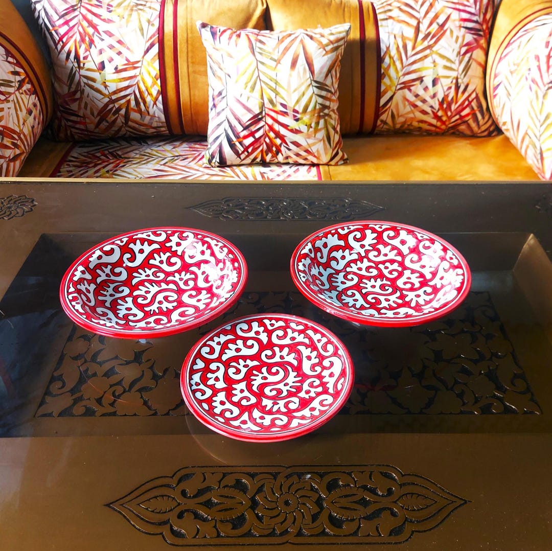 Set of 3 Handmade Moroccan Ceramic Plates-beautiful Ceramic Dishes ...