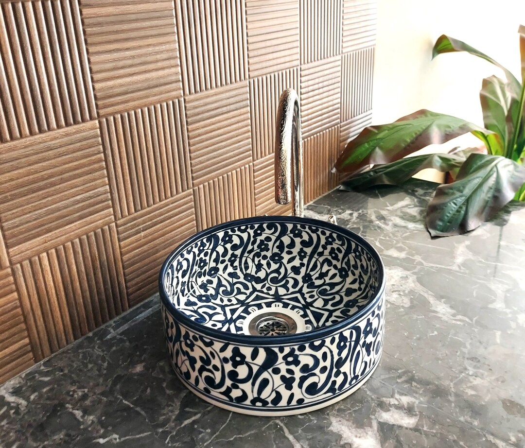 Hand Painted Ceramic Wash Basin-moroccan Ceramic Sink-bathroom Sink ...