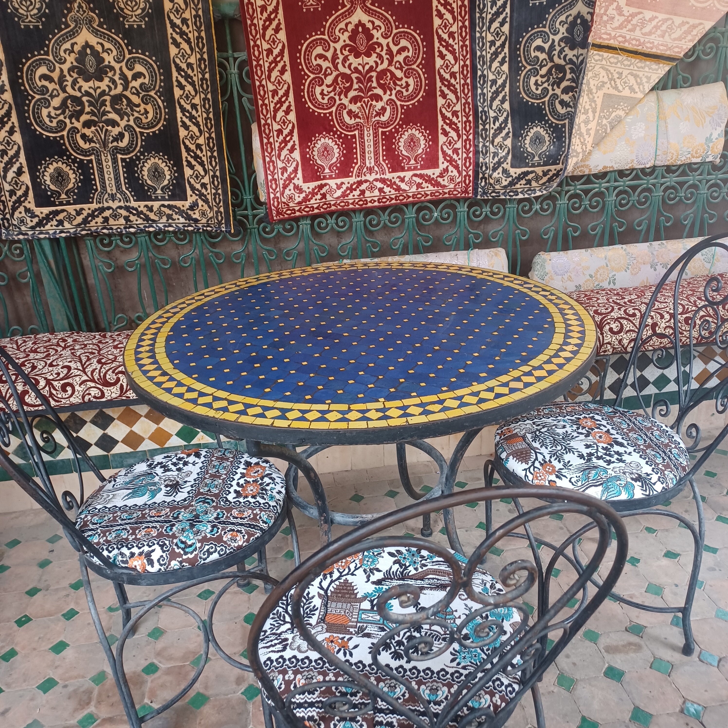 Handmade Moroccan Mosaic Table-zellige Table-garden Table-dining Table ...