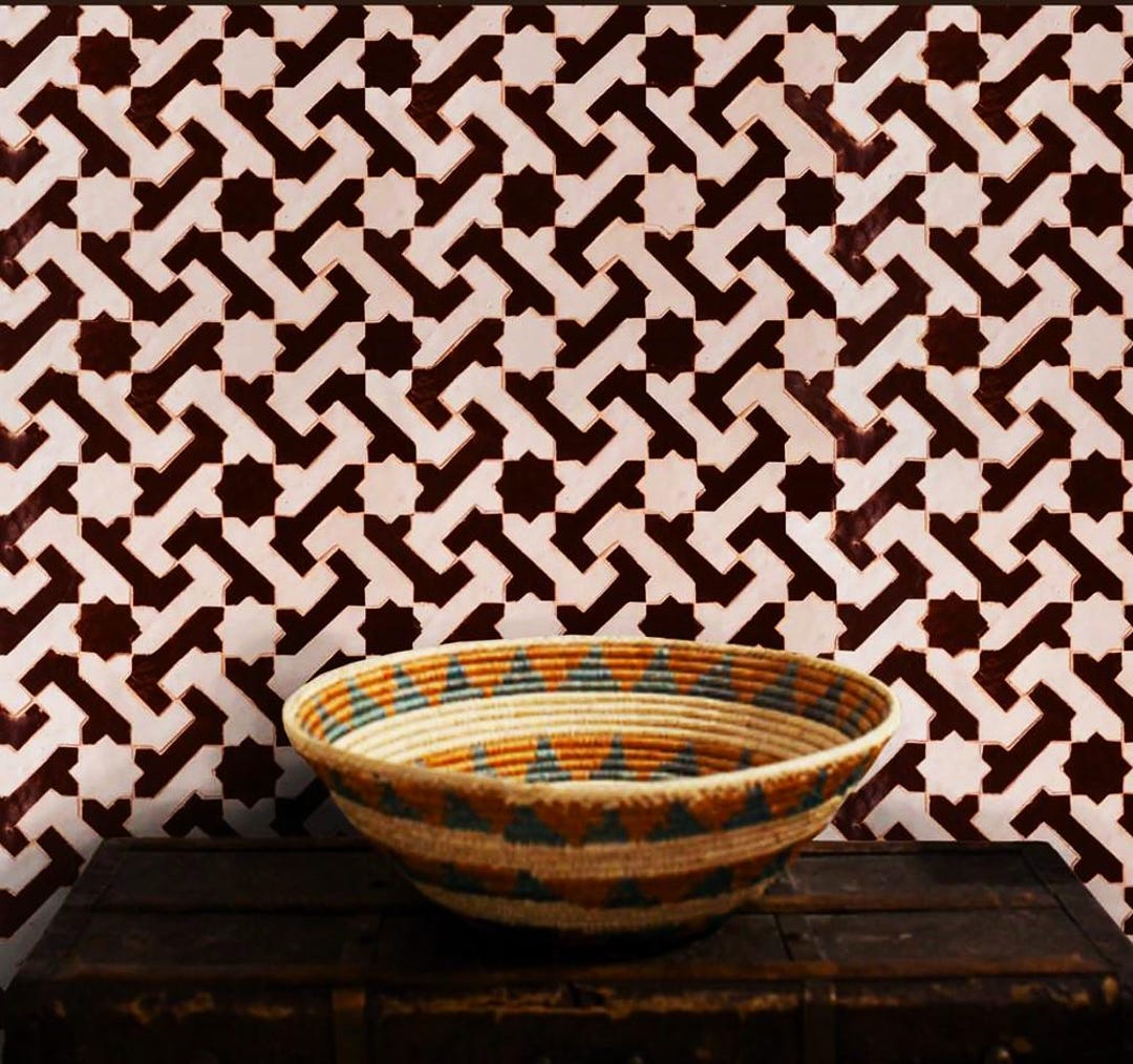 Handmade Moroccan Zellige Tiles–black & White Interlocking Geometric ...