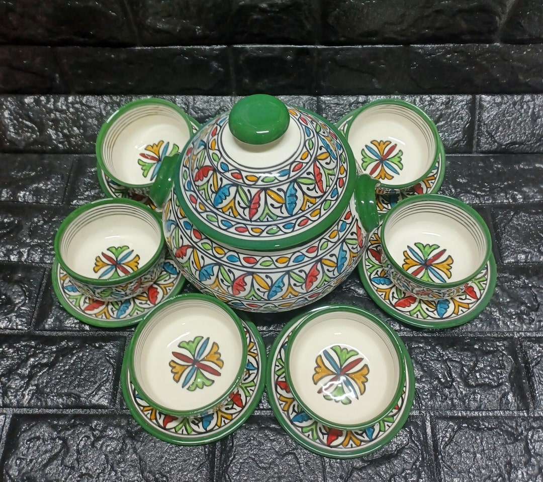 Hand-crafted Moroccan Ceramic Tureen Set-authentic Ceramic Tureen ...