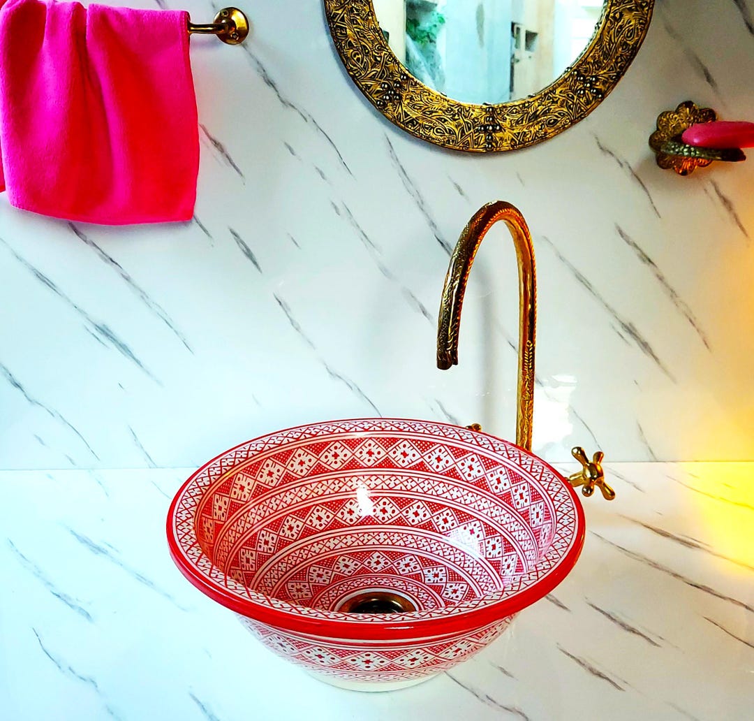 Moroccan Ceramic Wash Basin-handmade Ceramic Bathroom Sink-kitchen Tub ...