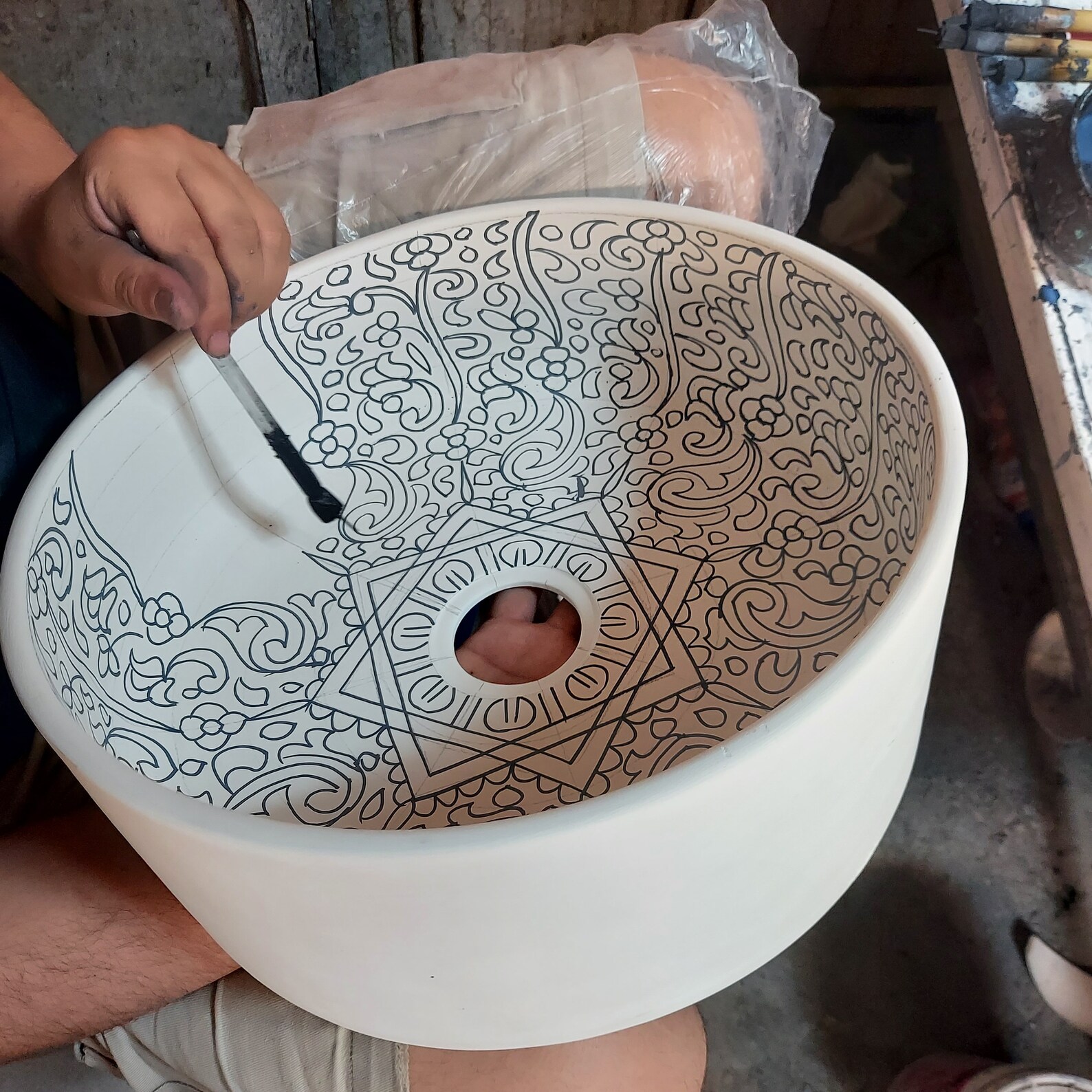 Hand Painted Ceramic Wash Basin-moroccan Ceramic Sink-bathroom Sink ...